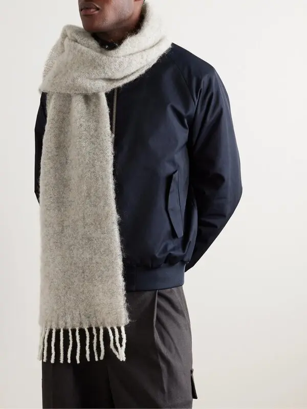 Nn07 Fringed Wool-blend Scarf