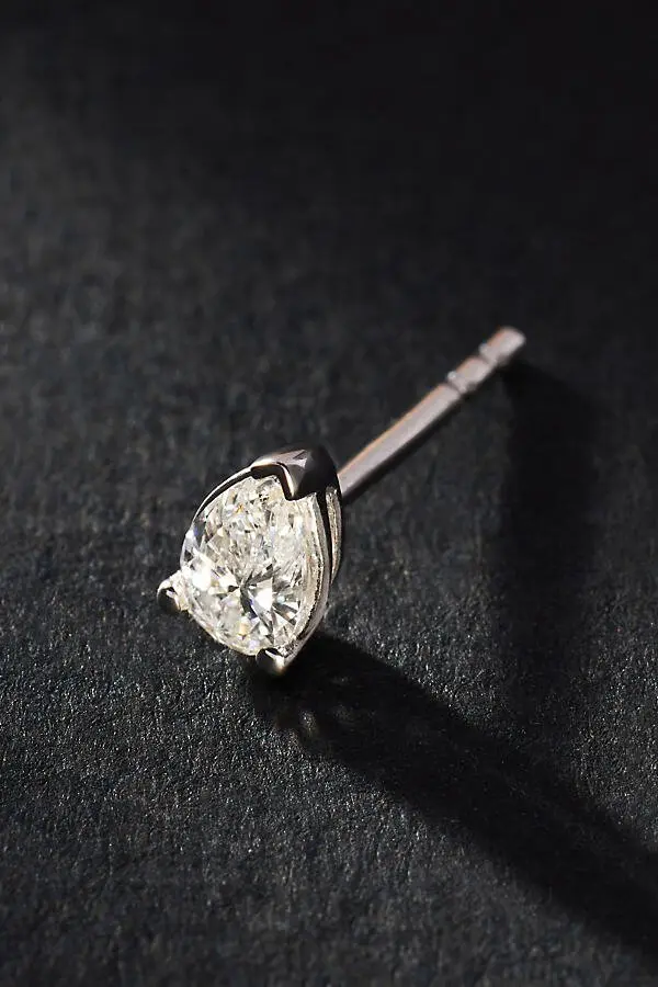 FINE DIAMONDS BY ANTHROPOLOGIE Pear-cut Diamond Earrings - Silver