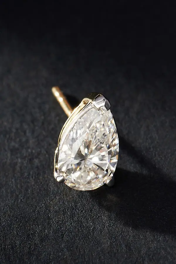 FINE DIAMONDS BY ANTHROPOLOGIE Pear-cut Diamond Stud Earrings - Gold