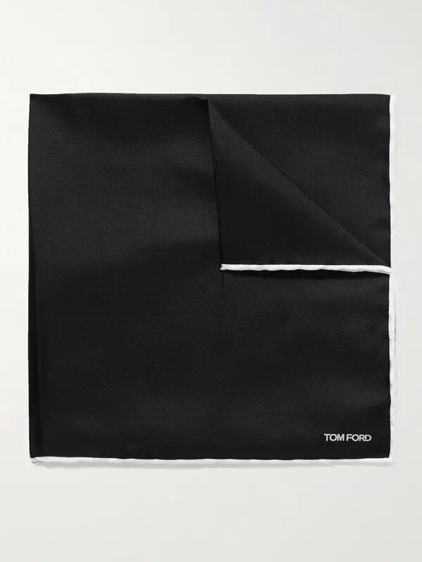 TOM FORD Silk-twill Pocket Square - Black