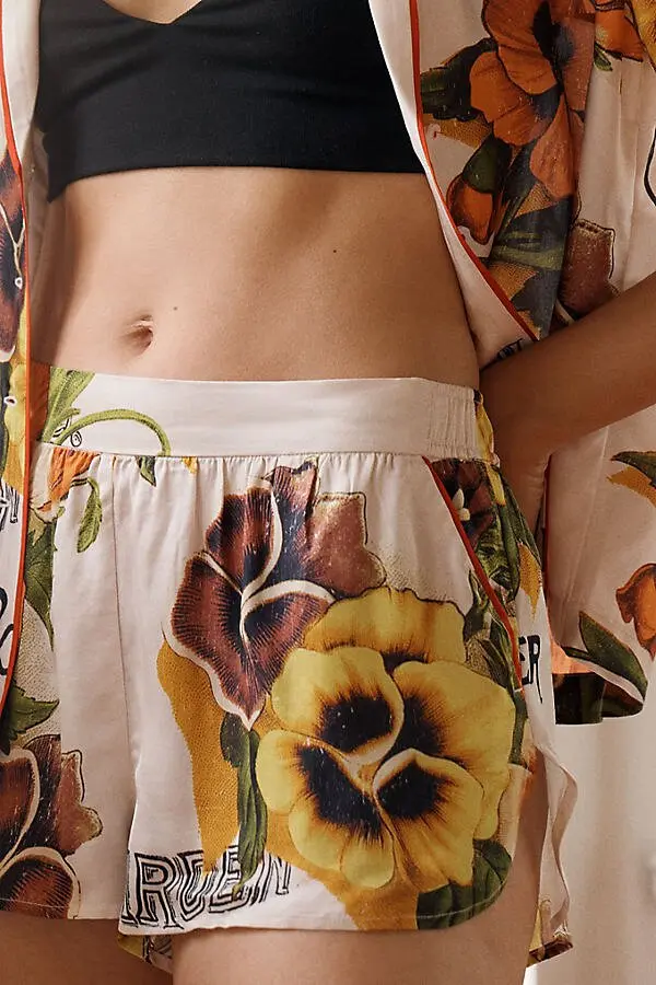 LYREBIRD Neela Pajama Shorts Lb Silky - Ivory Floral