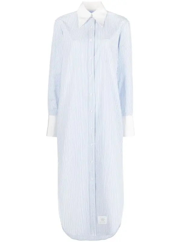 Thom Browne Striped Shirt Dress - Blue