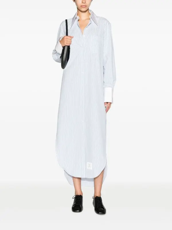 Thom Browne Striped Shirt Dress - Blue