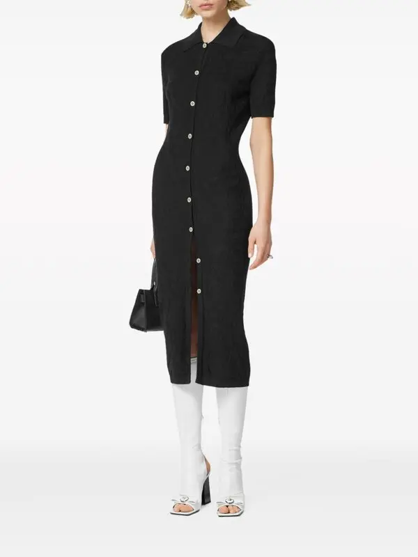 Medusa Head-button Knit Midi Dress