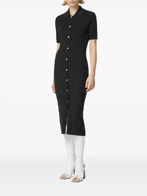 Versace Medusa Head-button Knit Midi Dress