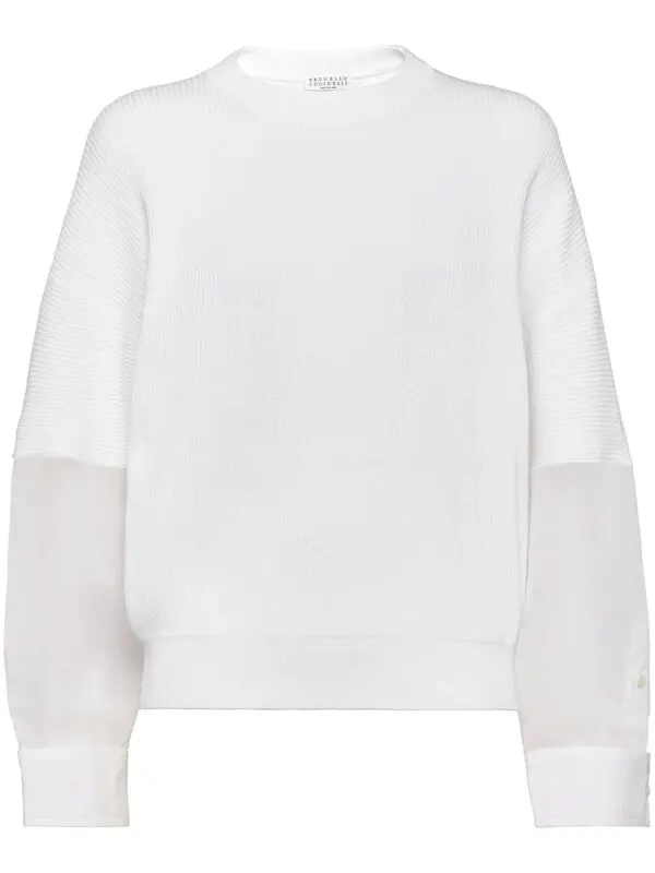 Brunello Cucinelli Sheer-panel Cotton Jumper