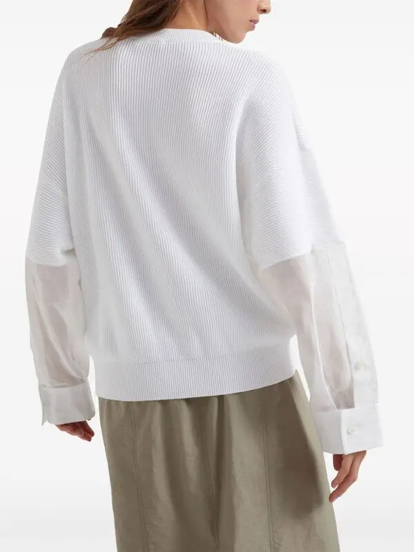 Brunello Cucinelli Sheer-panel Cotton Jumper