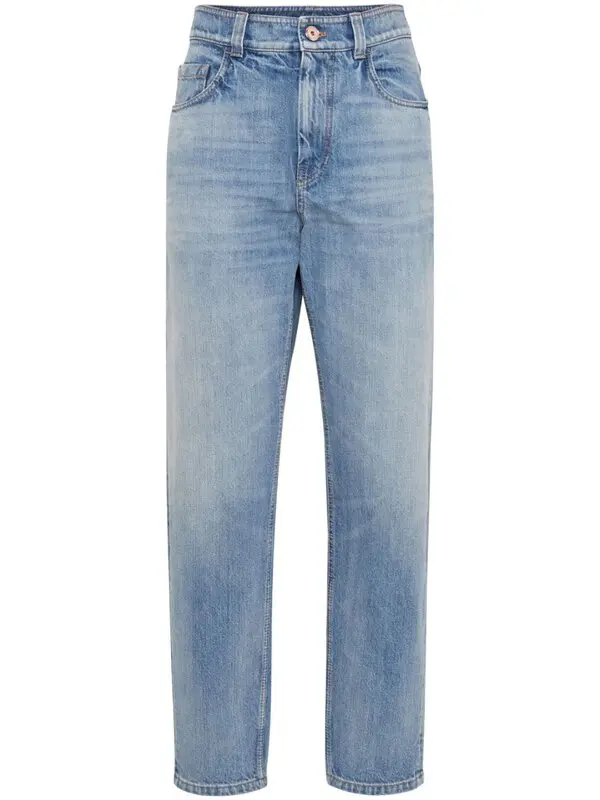 Brunello Cucinelli Logo-patch Tapered Jeans