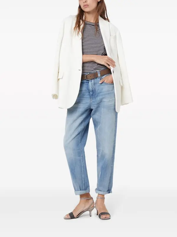 Brunello Cucinelli Logo-patch Tapered Jeans