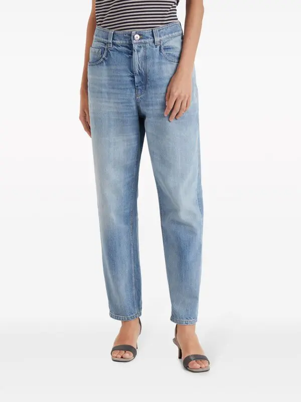 Brunello Cucinelli Logo-patch Tapered Jeans