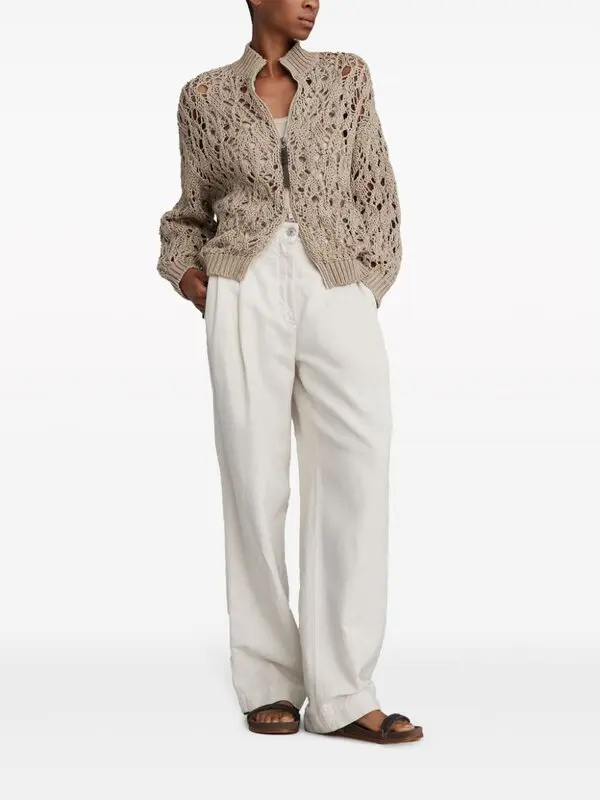 Brunello Cucinelli Beaded Suede Sandals
