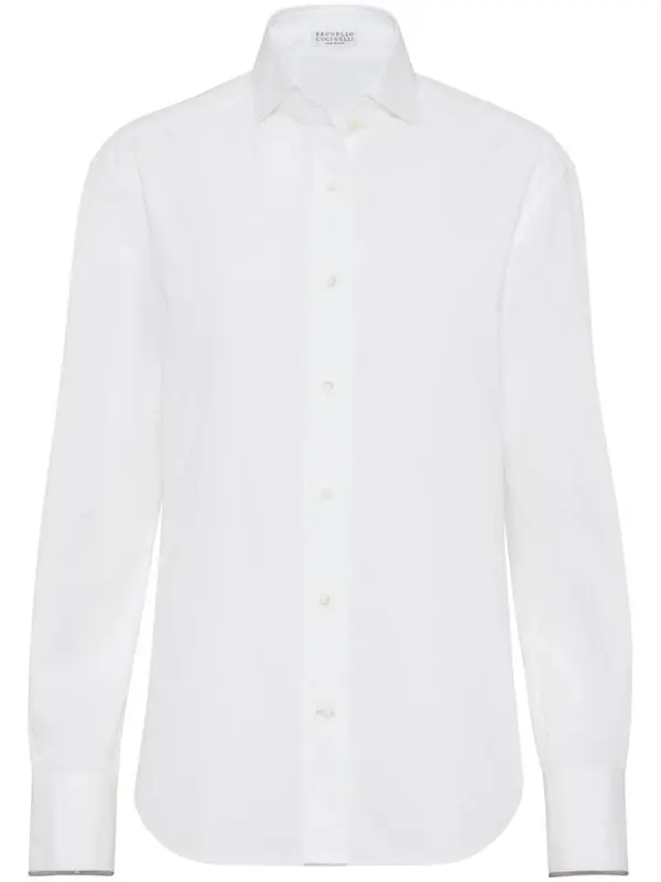 Brunello Cucinelli Monili-trim Cotton Shirt