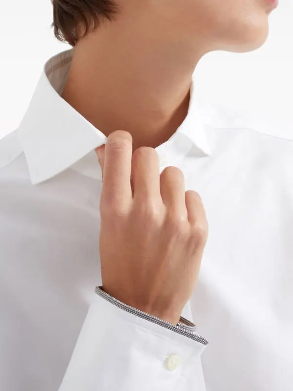 Brunello Cucinelli Monili-trim Cotton Shirt