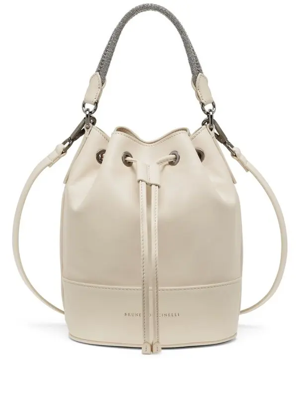 Brunello Cucinelli Leather Bucket Bag - Neutrals