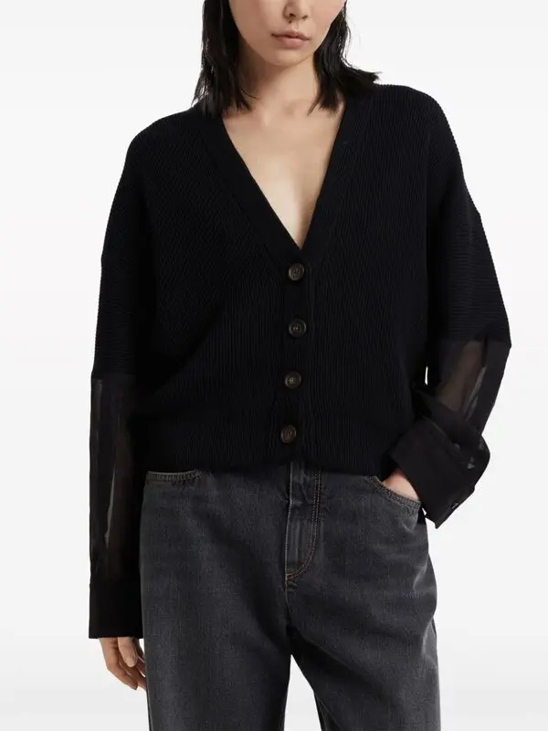 Brunello Cucinelli Sheer-panel Cotton Cardigan
