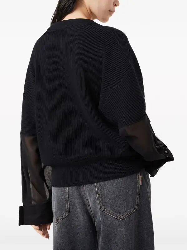 Brunello Cucinelli Sheer-panel Cotton Cardigan