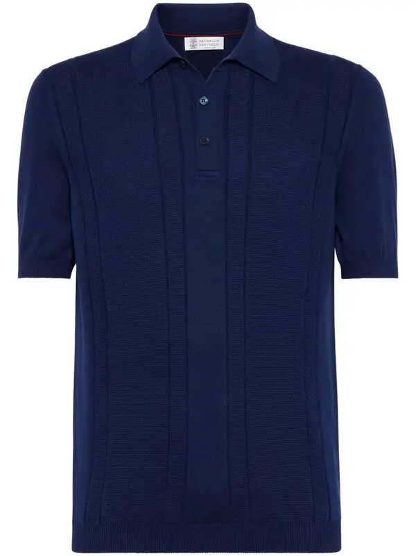 Brunello Cucinelli Panelled Cotton Polo Shirt