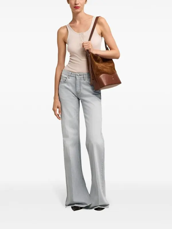 AMI Paris High-rise Wide-leg Jeans - Grey