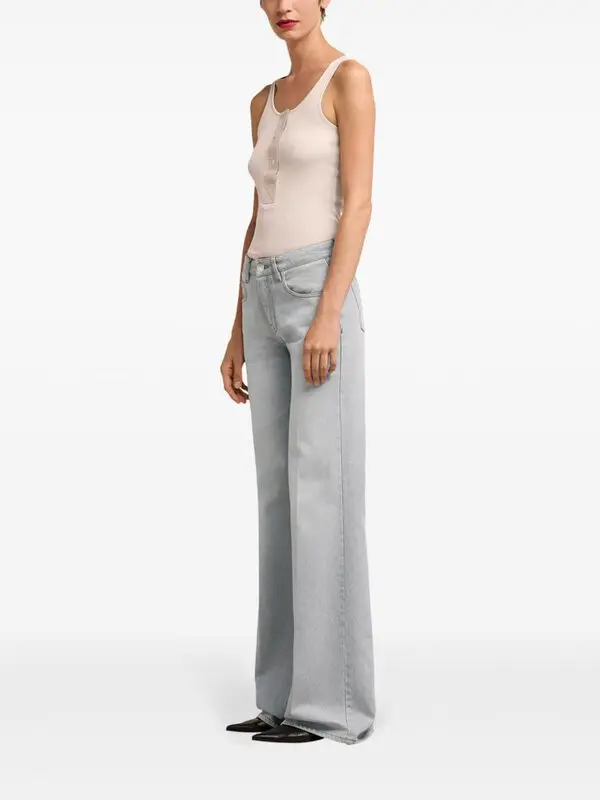 AMI Paris High-rise Wide-leg Jeans - Grey
