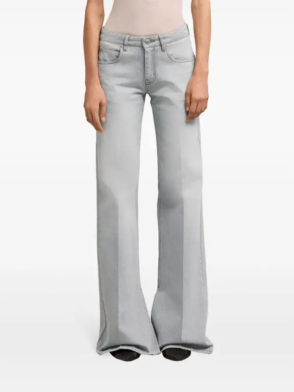 AMI Paris High-rise Wide-leg Jeans - Grey