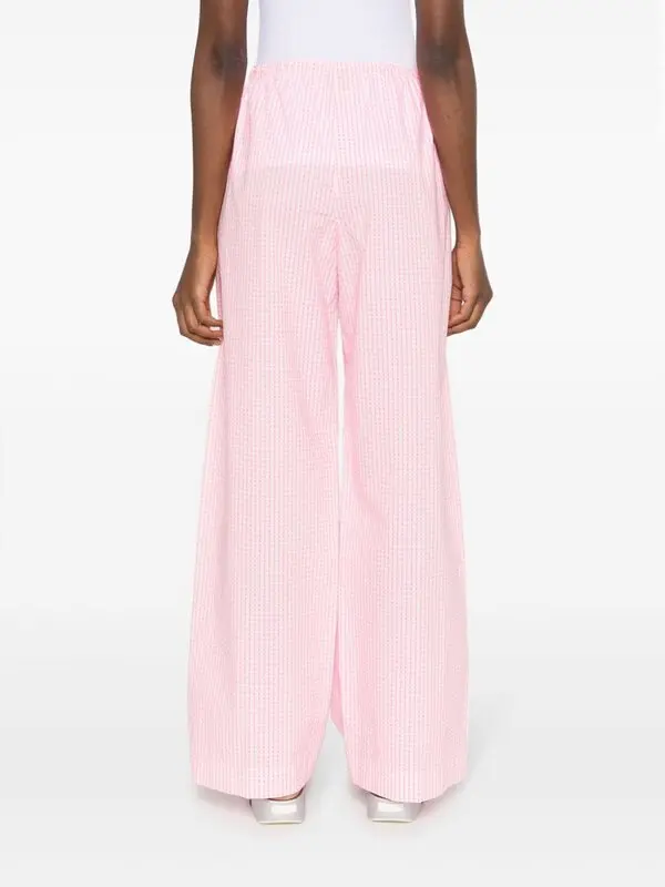 FORTE_FORTE Gingham-check Wide-leg Trousers