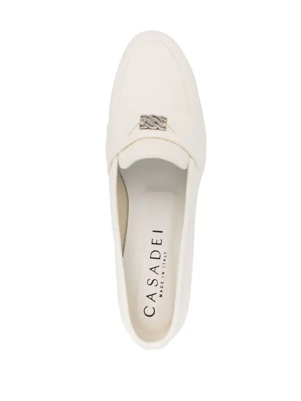 Casadei Antilope Leather Loafers - Neutrals