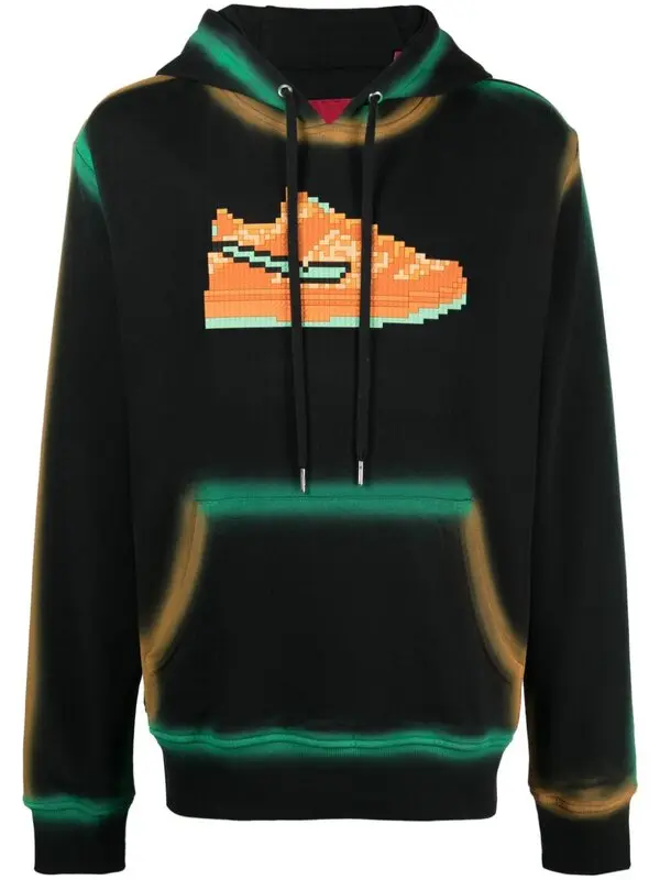 MOSTLY HEARD RARELY SEEN Furry Graphic-print Cotton Hoodie - Black