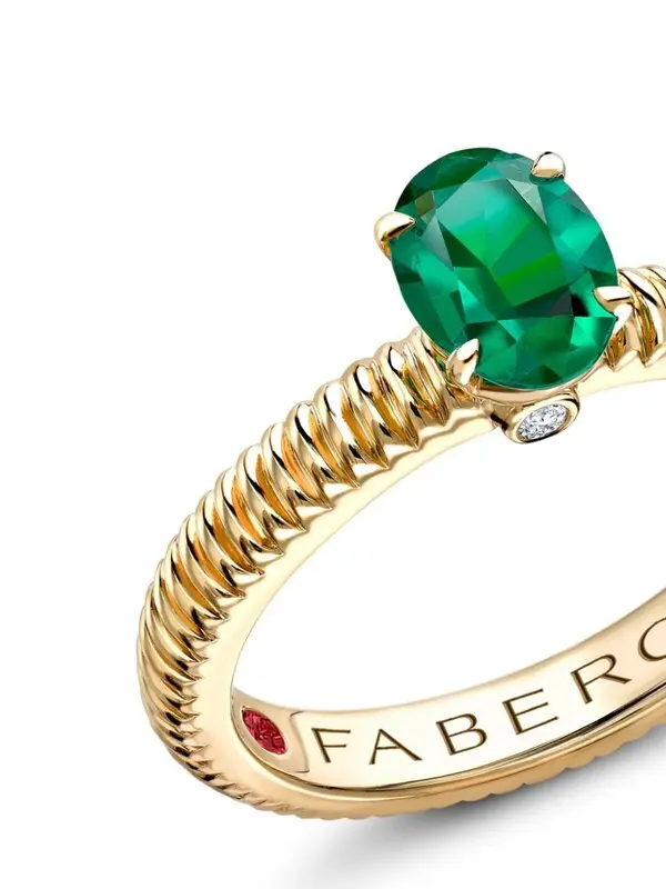 Faberge 18kt Yellow Gold Colours Of Love Emerald Ring