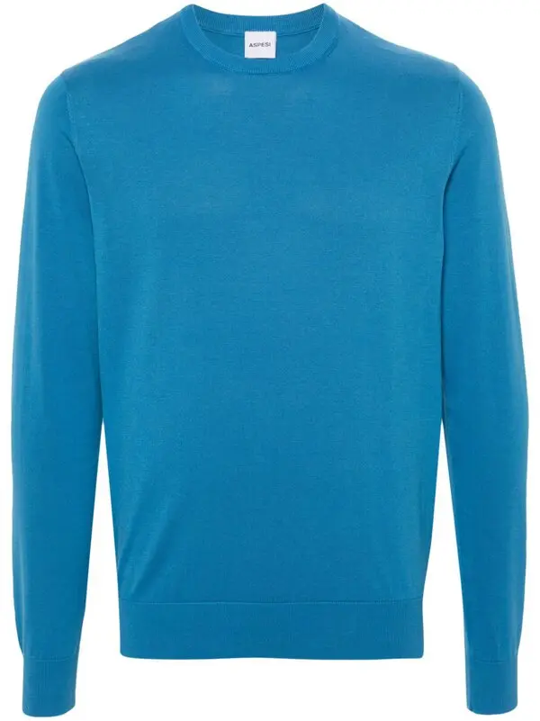 Aspesi Fine-knit Cotton Jumper - Blue