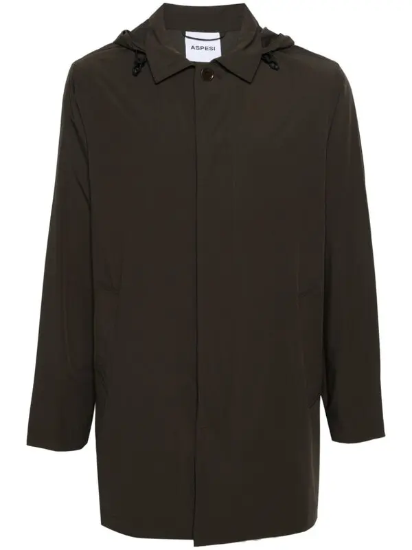 Aspesi Single-breasted Raincoat - Green
