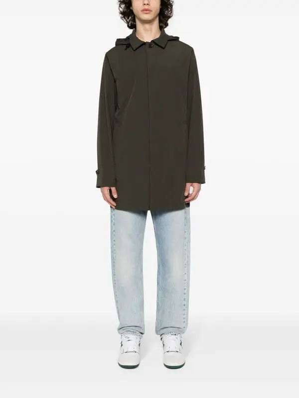 Aspesi Single-breasted Raincoat - Green