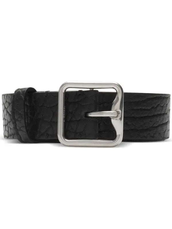Burberry B-buckle Leather Belt - Black