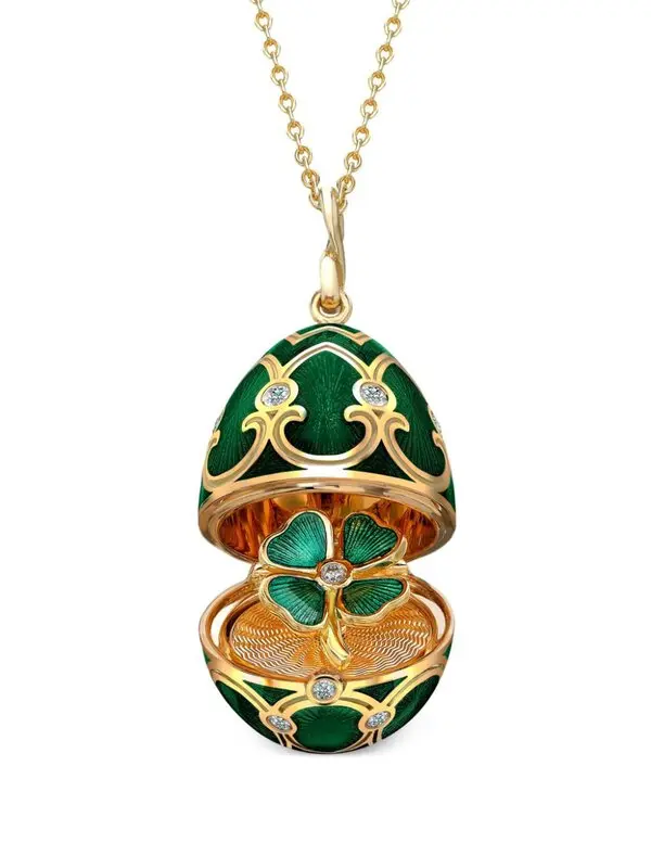 Faberge 18kt Gold Diamond Surprise Locket Necklace - Yellow