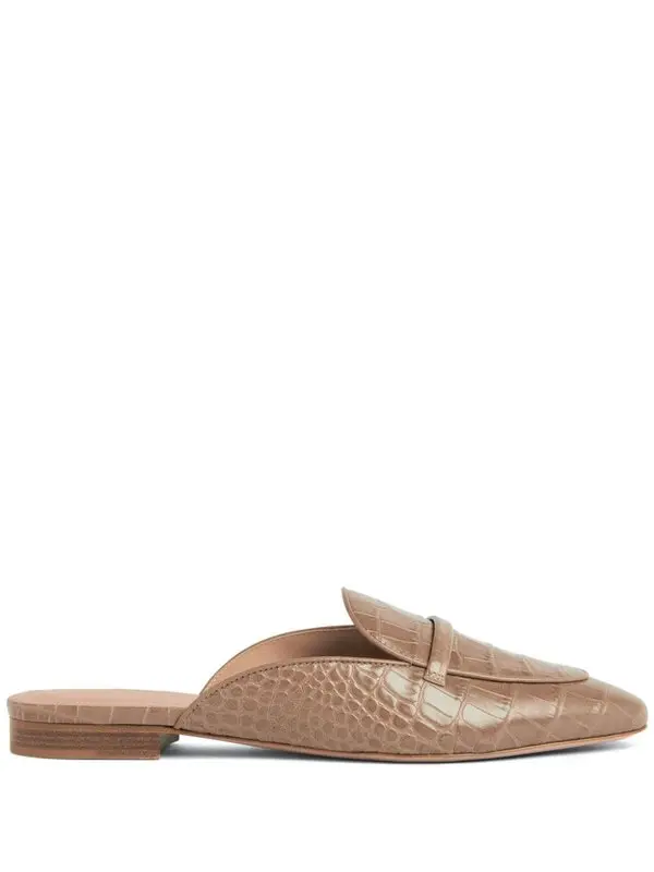 MALONE SOULIERS Berto Crocodile-embossed Mules