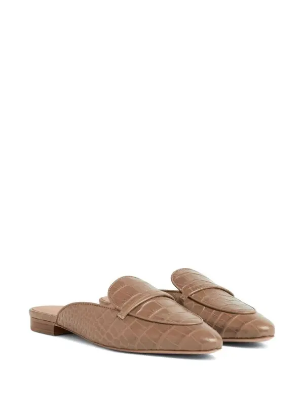 MALONE SOULIERS Berto Crocodile-embossed Mules