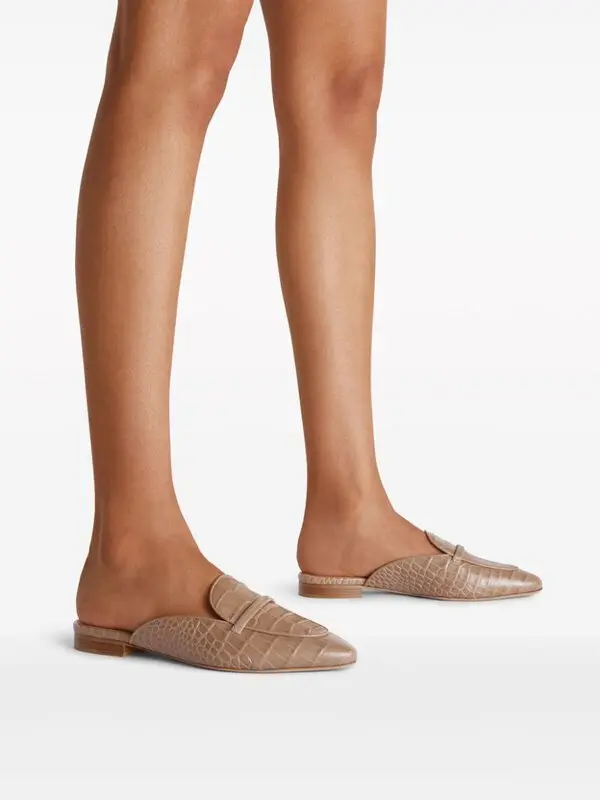 MALONE SOULIERS Berto Crocodile-embossed Mules