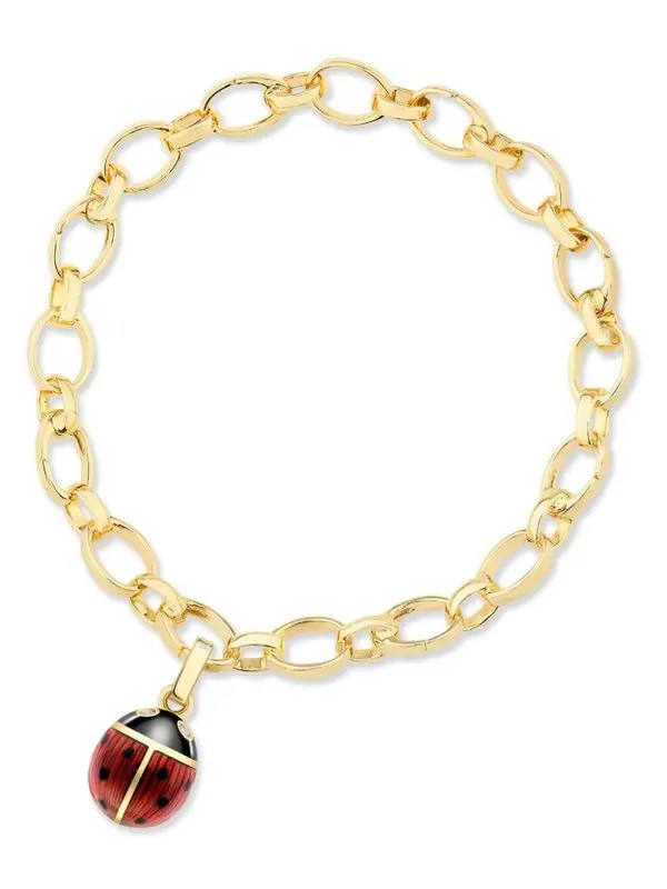 Faberge 18kt Yellow Gold Heritage Ladybird Charm - Red