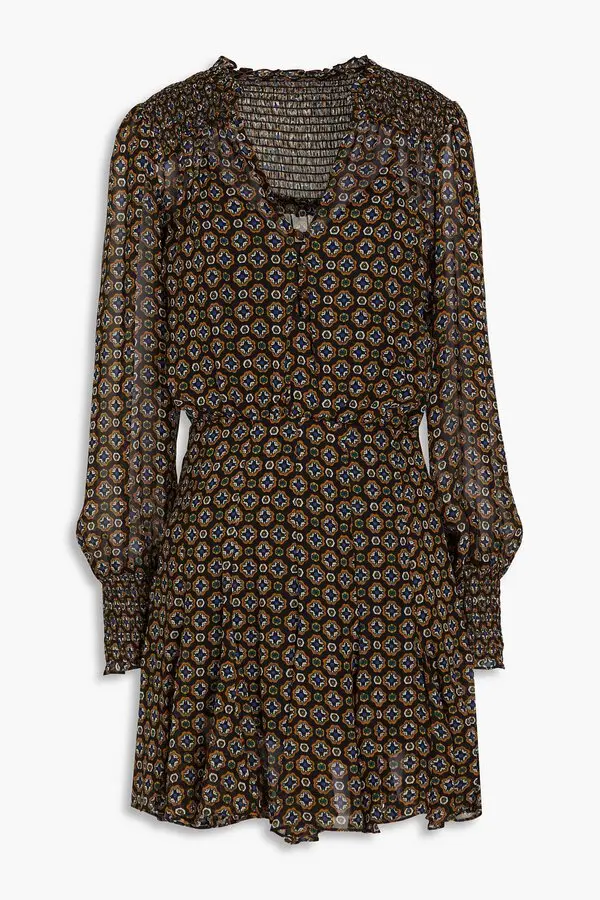 Veronica Beard Sacchi Printed Chiffon Mini Dress
