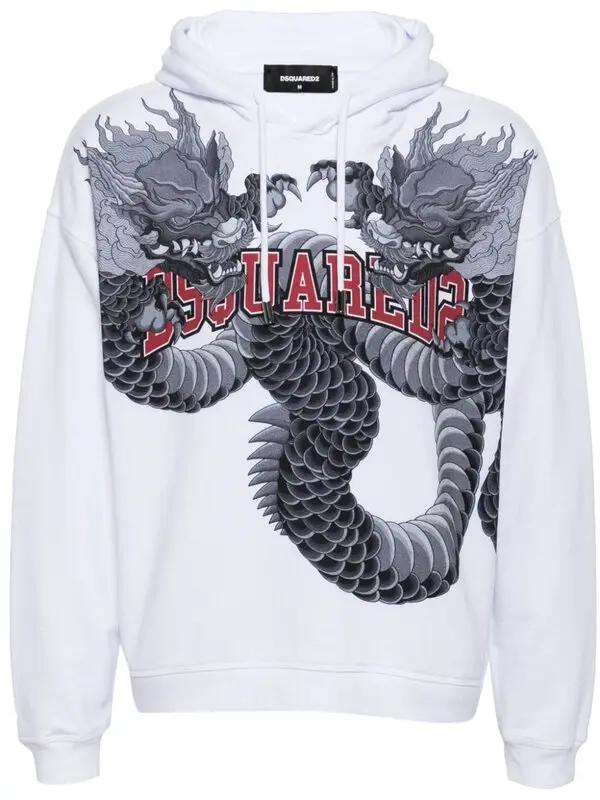 Dsquared2 Dragon-print Cotton Hoodie