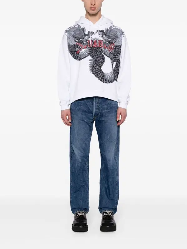 Dsquared2 Dragon-print Cotton Hoodie