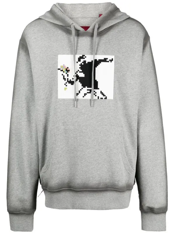 MOSTLY HEARD RARELY SEEN Graphic-print Cotton Hoodie - Grey