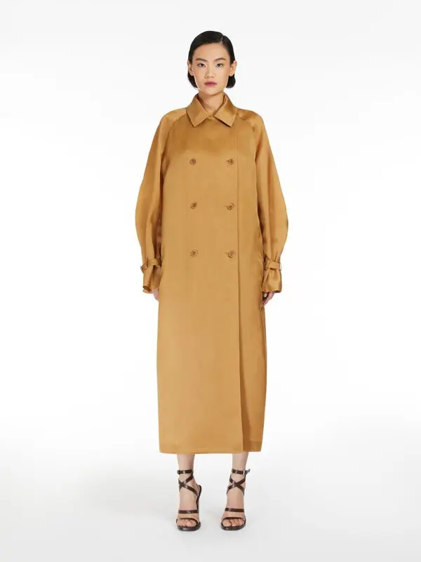 Max Mara Oversized Organza Trench Coat - Tobacco | Editorialist