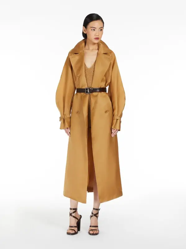 Max Mara Oversized Organza Trench Coat - Tobacco | Editorialist