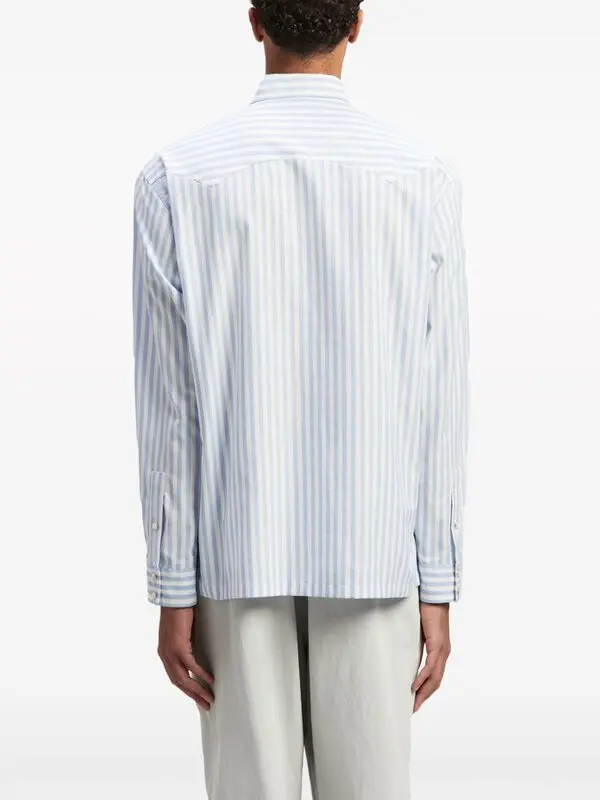Palm Angels Monogram Striped Cotton Shirt