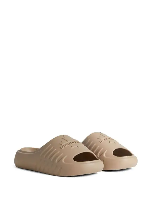 Dsquared2 Logo-embossed Slides - Neutrals