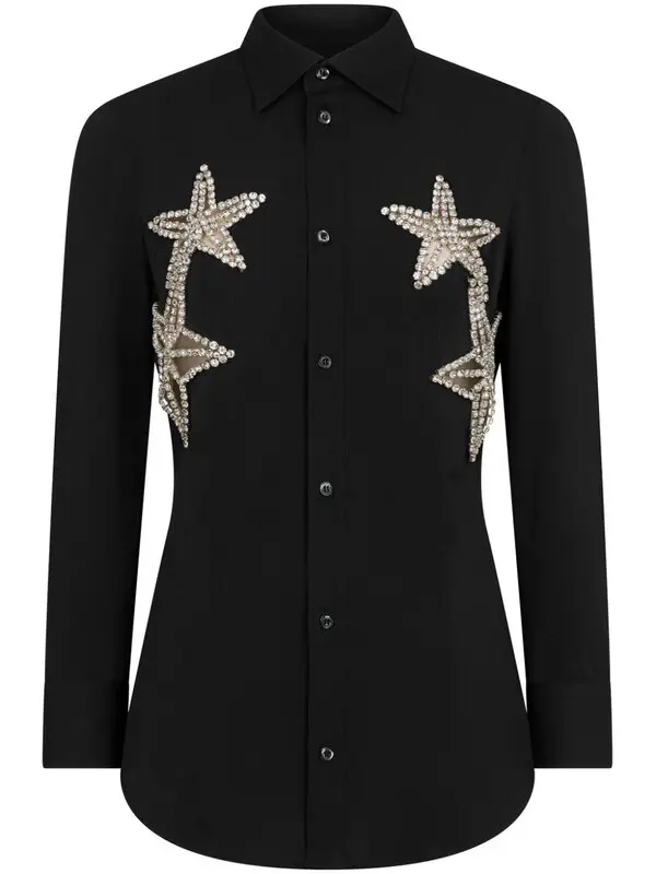 Dsquared2 Star-appliqué Crystal-embellished Shirt