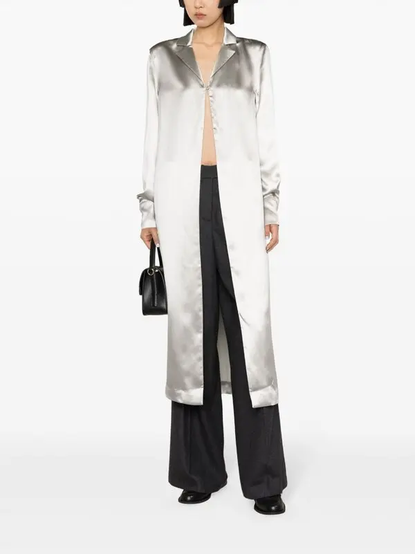 Loulou De Saison Satin Silk-blend Long Shirt