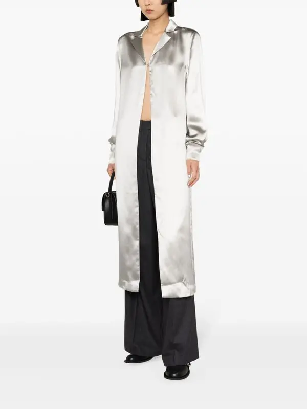 Loulou De Saison Satin Silk-blend Long Shirt