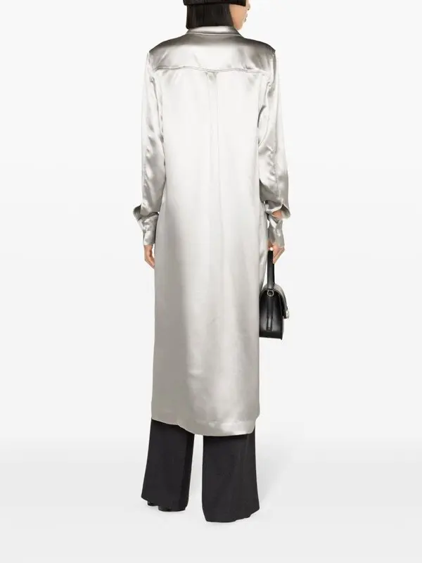 Loulou De Saison Satin Silk-blend Long Shirt