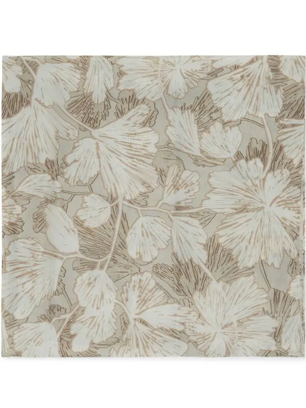 Brunello Cucinelli Floral-print Silk Scarf - Neutrals
